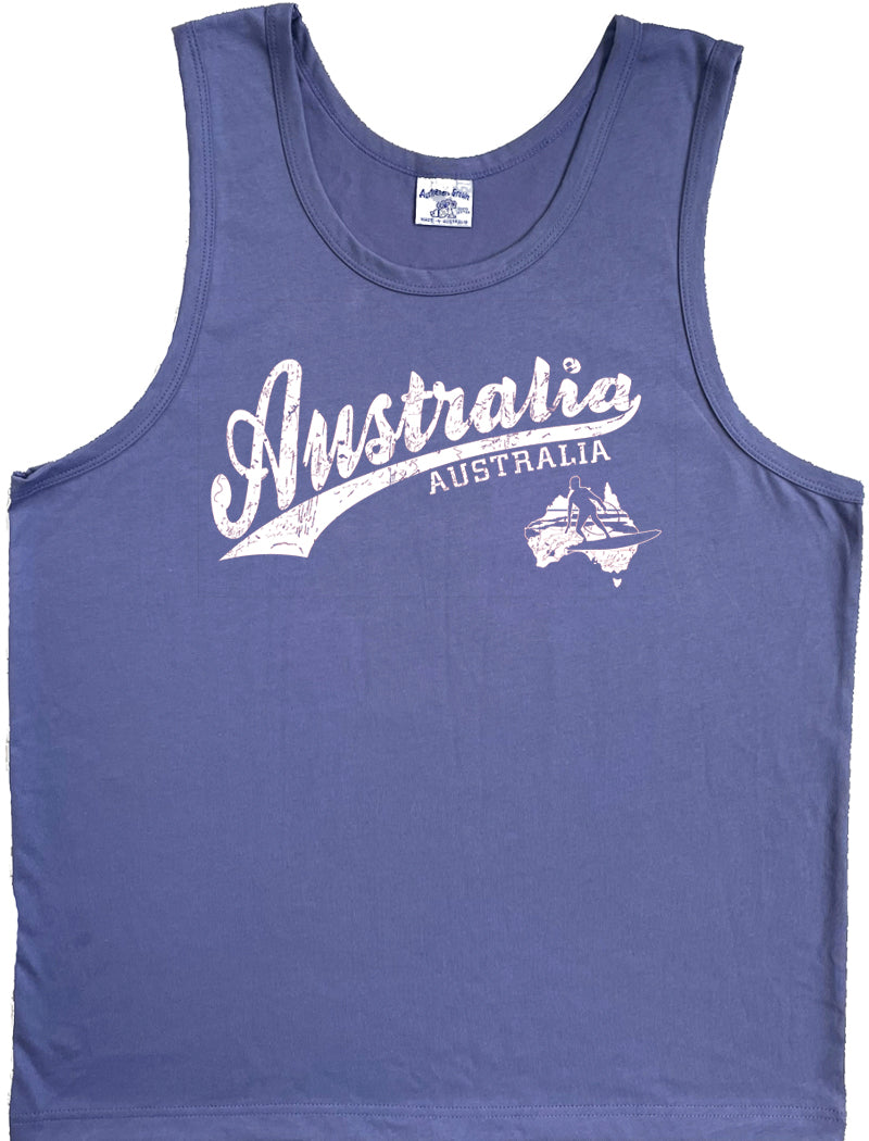 CXU227 Australia Script SURFER - Adult SINGLET | Australia's Page & AMC